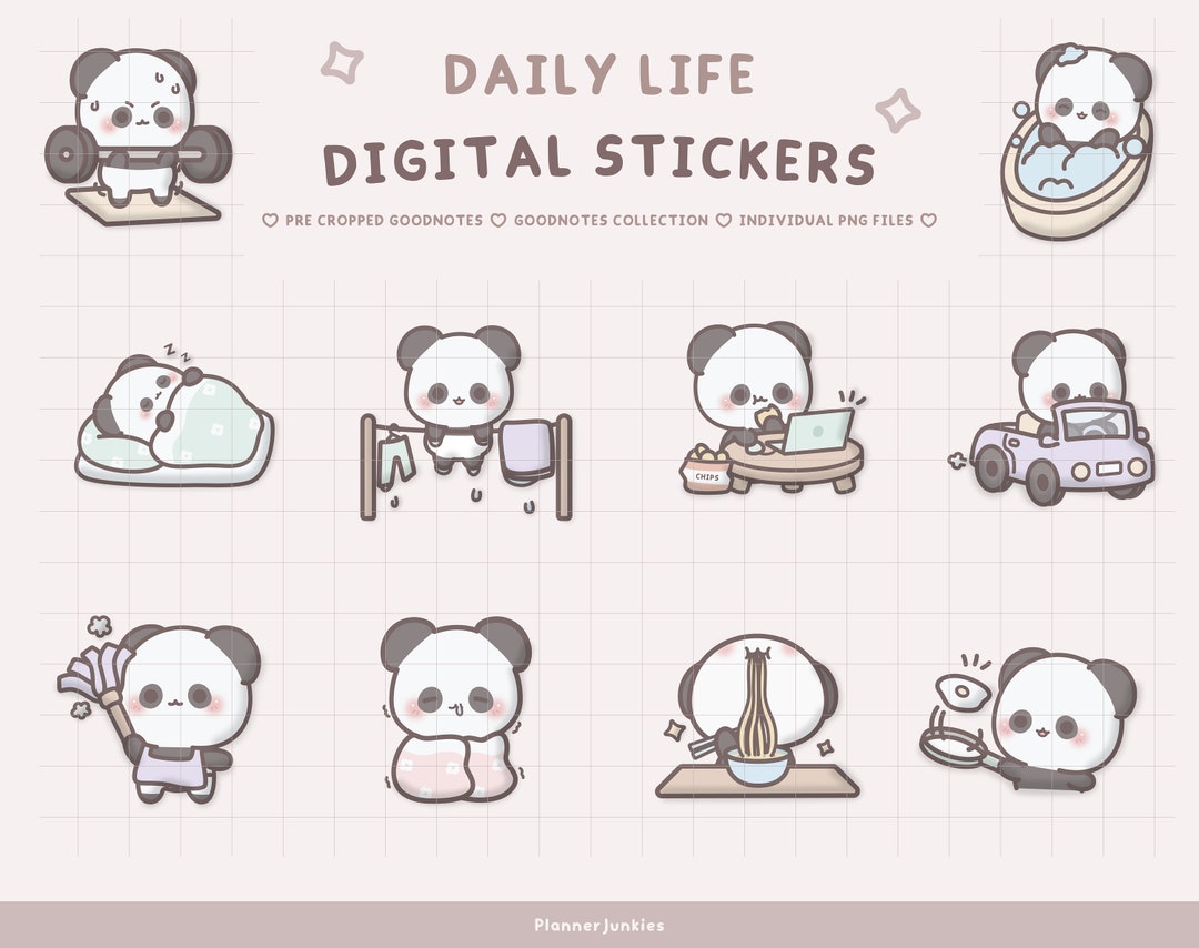 Cute Daily Life Digital Planner Stickers Kawaii Digital Stickers Daily ...