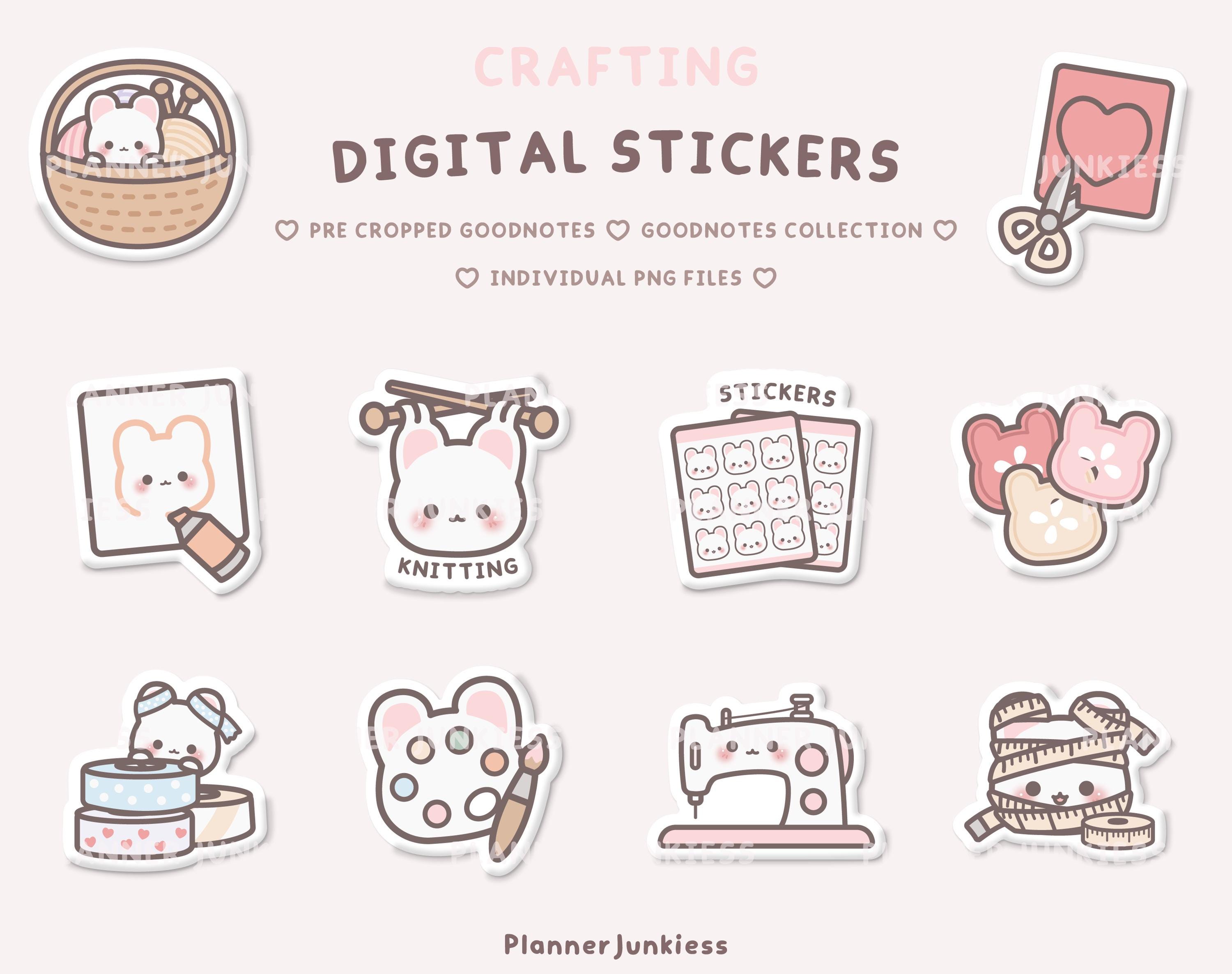 Cute Crafting Digital Planner Stickers | Cute Knitting Goodnotes ...