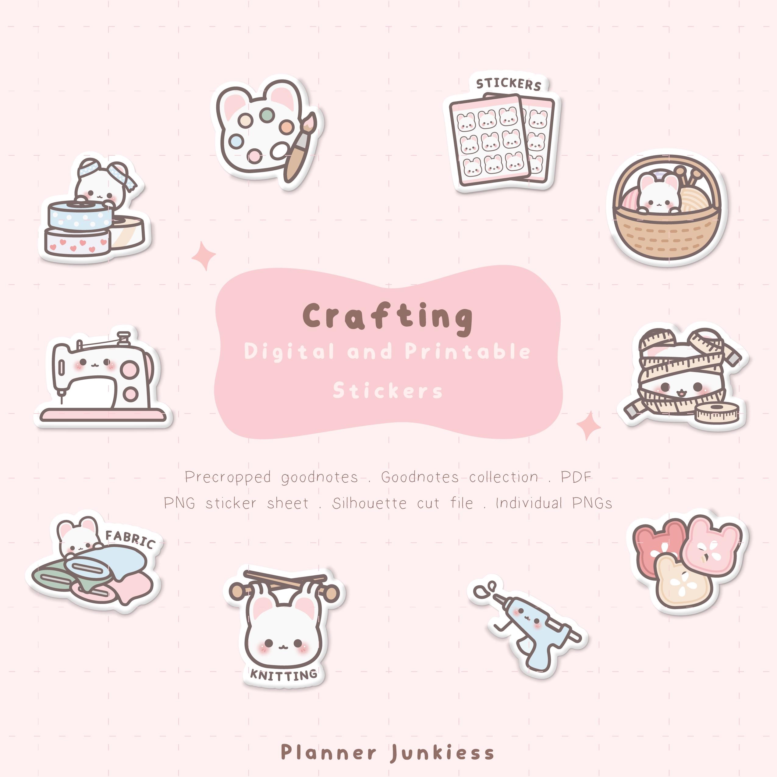 Cute Crafting Digital Planner Stickers | Cute Knitting Printable ...