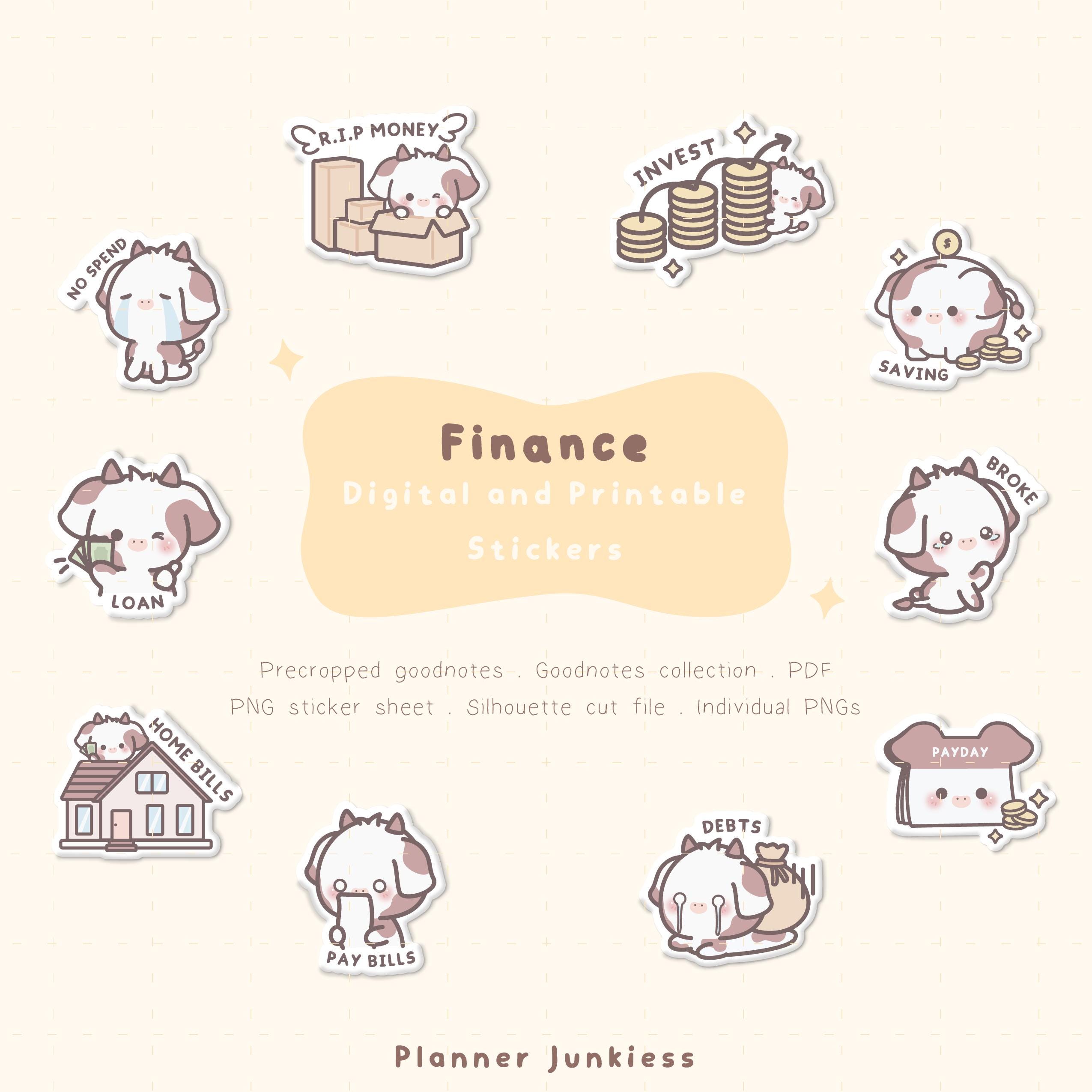 Cute Finance Digital Planner Stickers | Cute Budget Printable Stickers ...