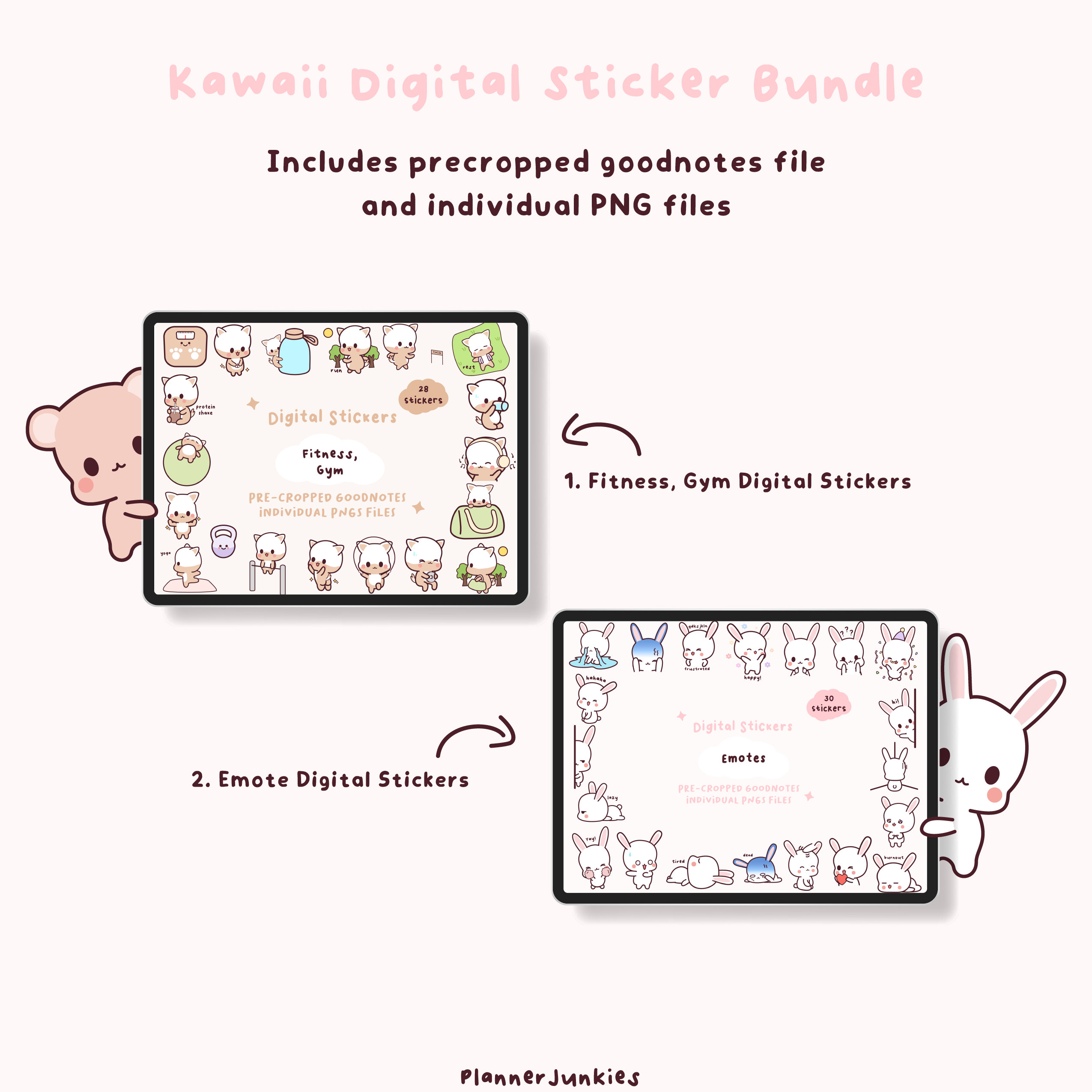 Cute Digital Sticker Bundle Digital Sticker Set Daily Life, Everyday ...