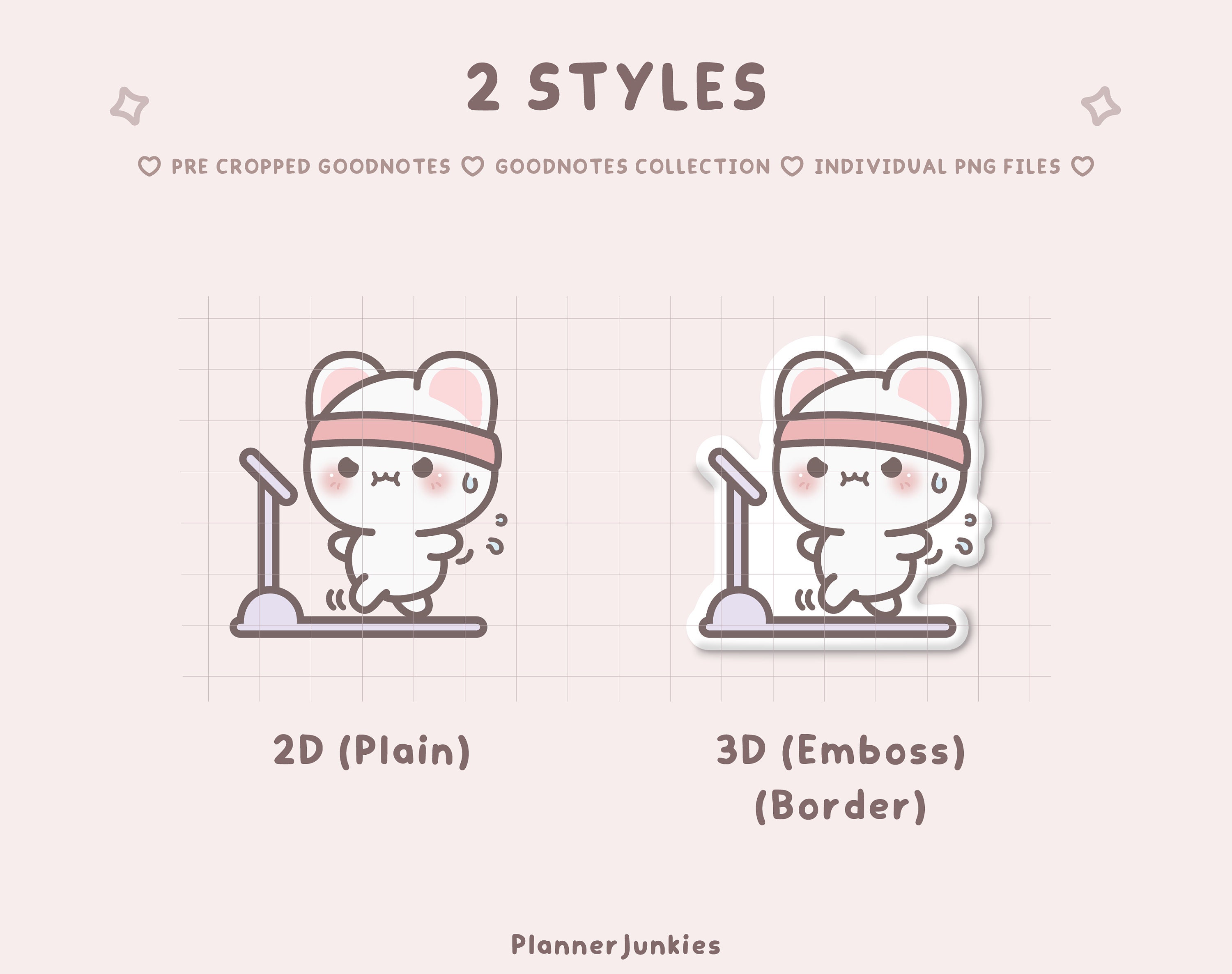 Cute Fitness Digital Planner Stickers Cute Workout Goodnotes Stickers ...