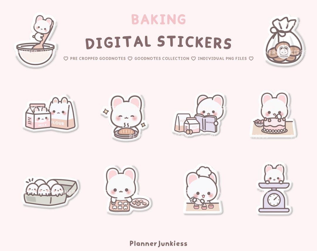 Cute Baking Digital Planner Stickers | Cute Baking Goodnotes Stickers ...