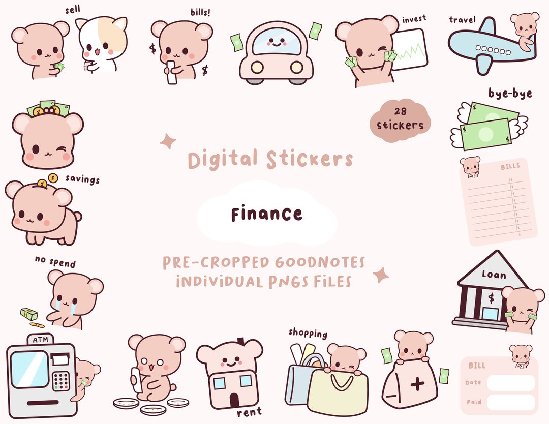 Kawaii Finance Digital Stickers | Expense, Income | Payday Goodnotes ...