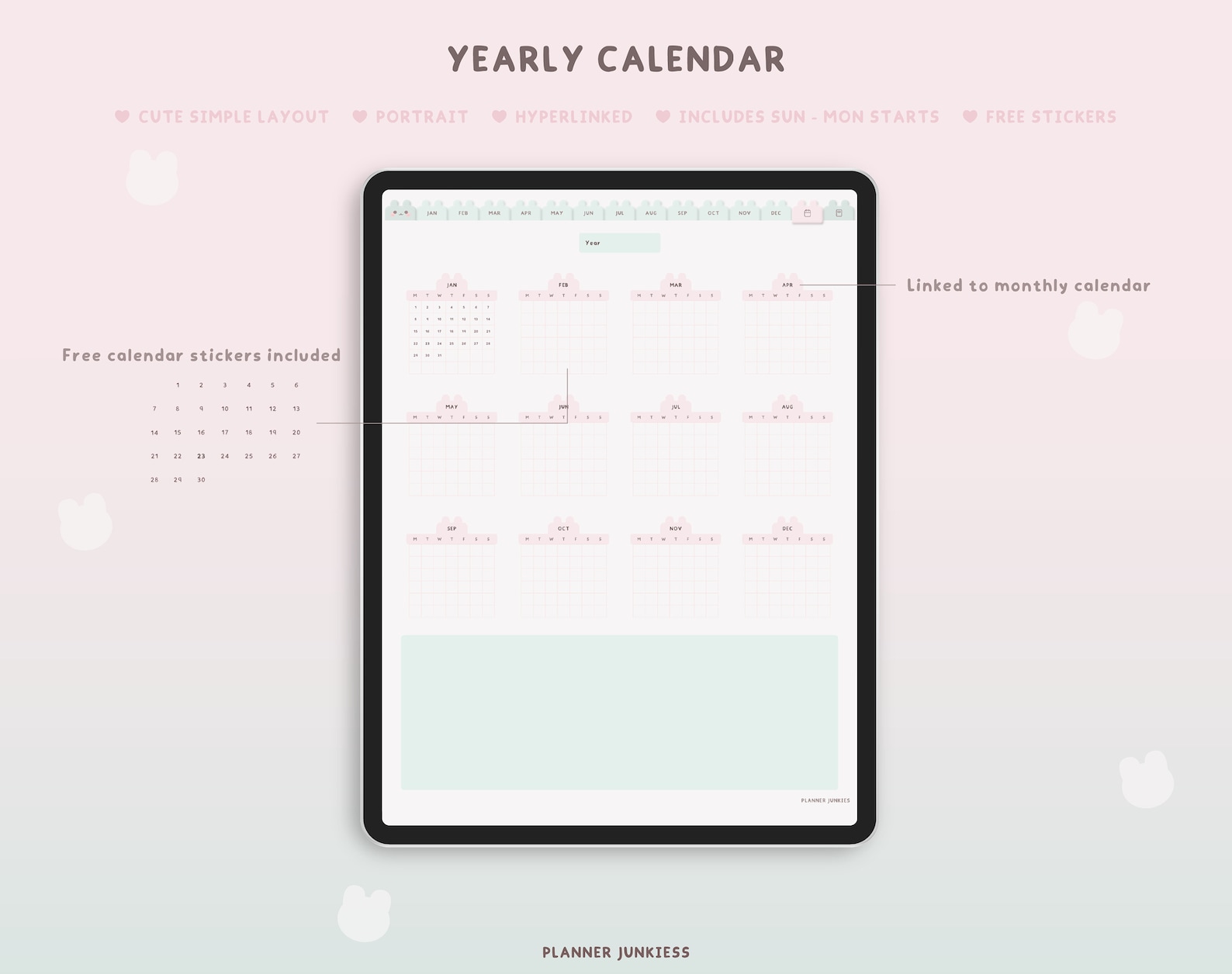 Cute Daily Digital Planner| Digital Undated Planner| Portrait Digital ...