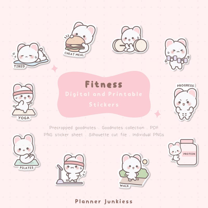 Stickers Fitness Cute - Etsy