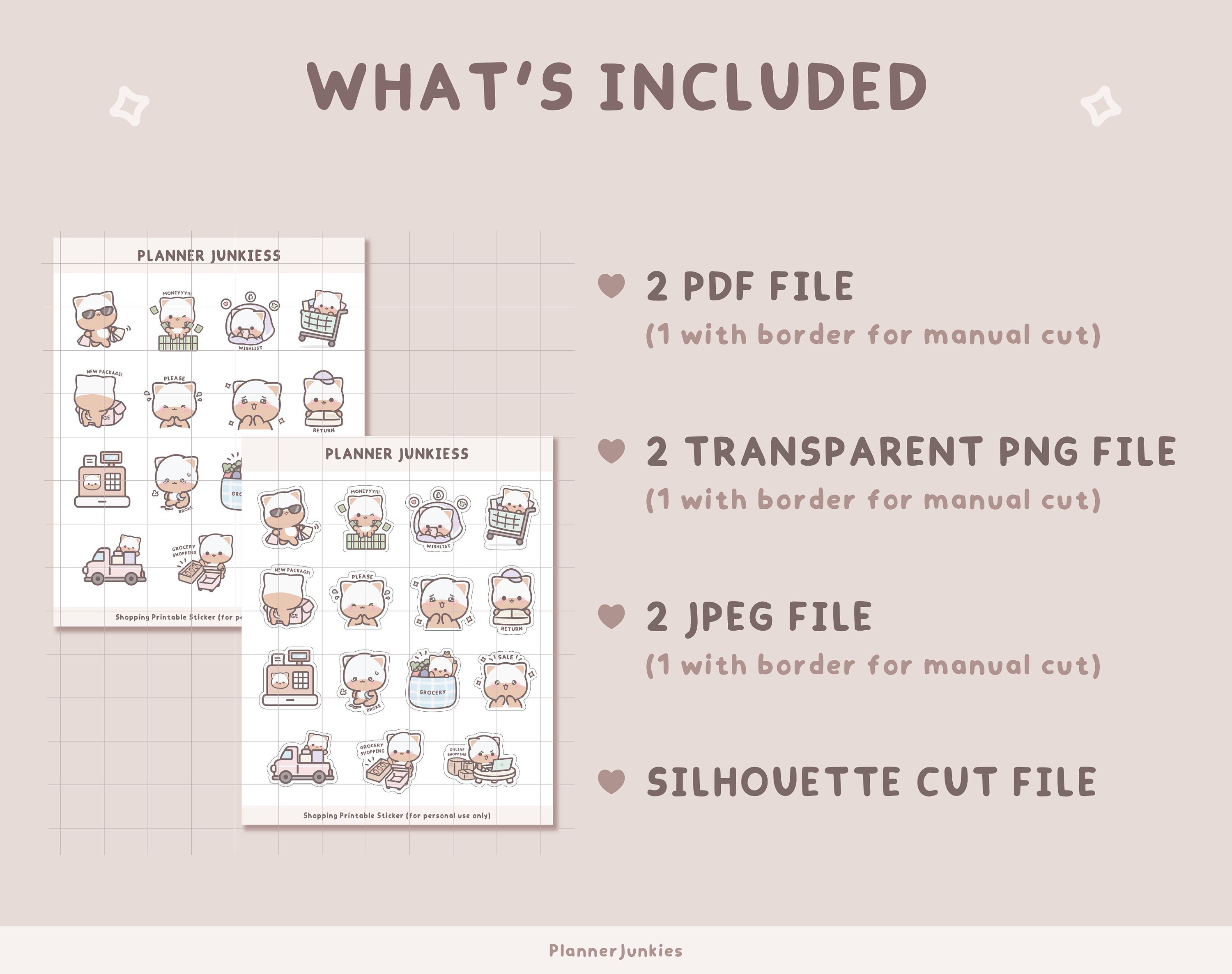 Cute Shopping Printable Stickers Cute Grocery Printable Stickers Cute ...