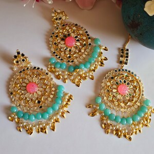 Antique Mirror Gold Plated Tikka Set - Etsy