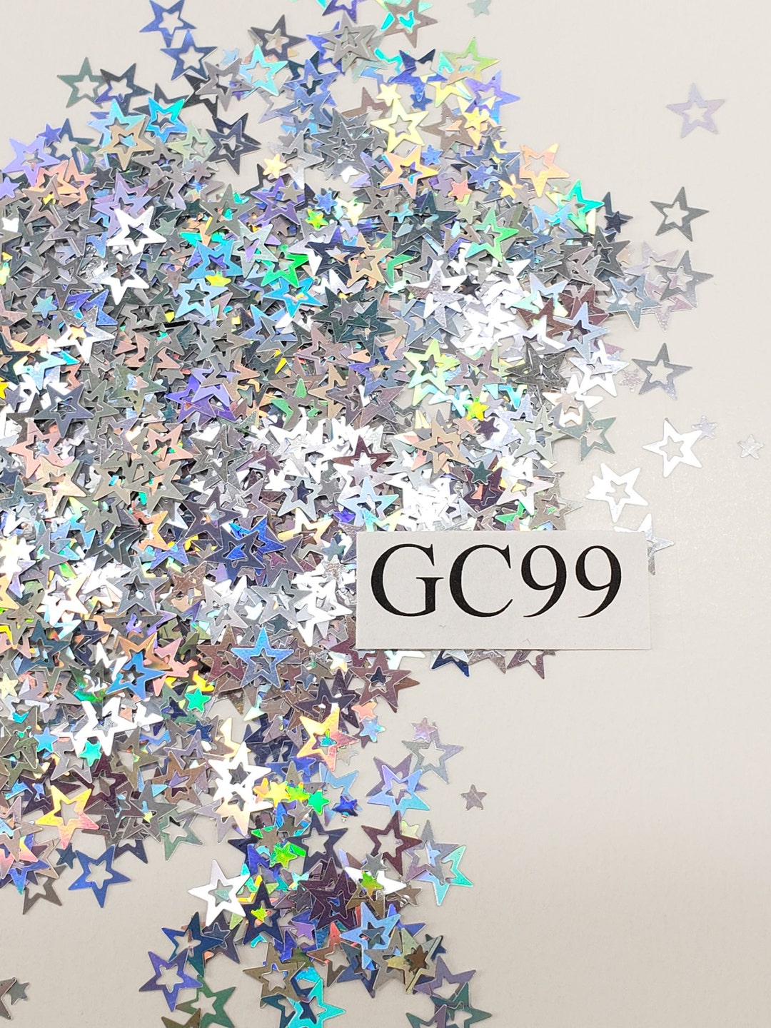 Hollow Star Polyester Glitter Tumblers Nails Craft Art Resin Shape Opaque Silver Holographic ...