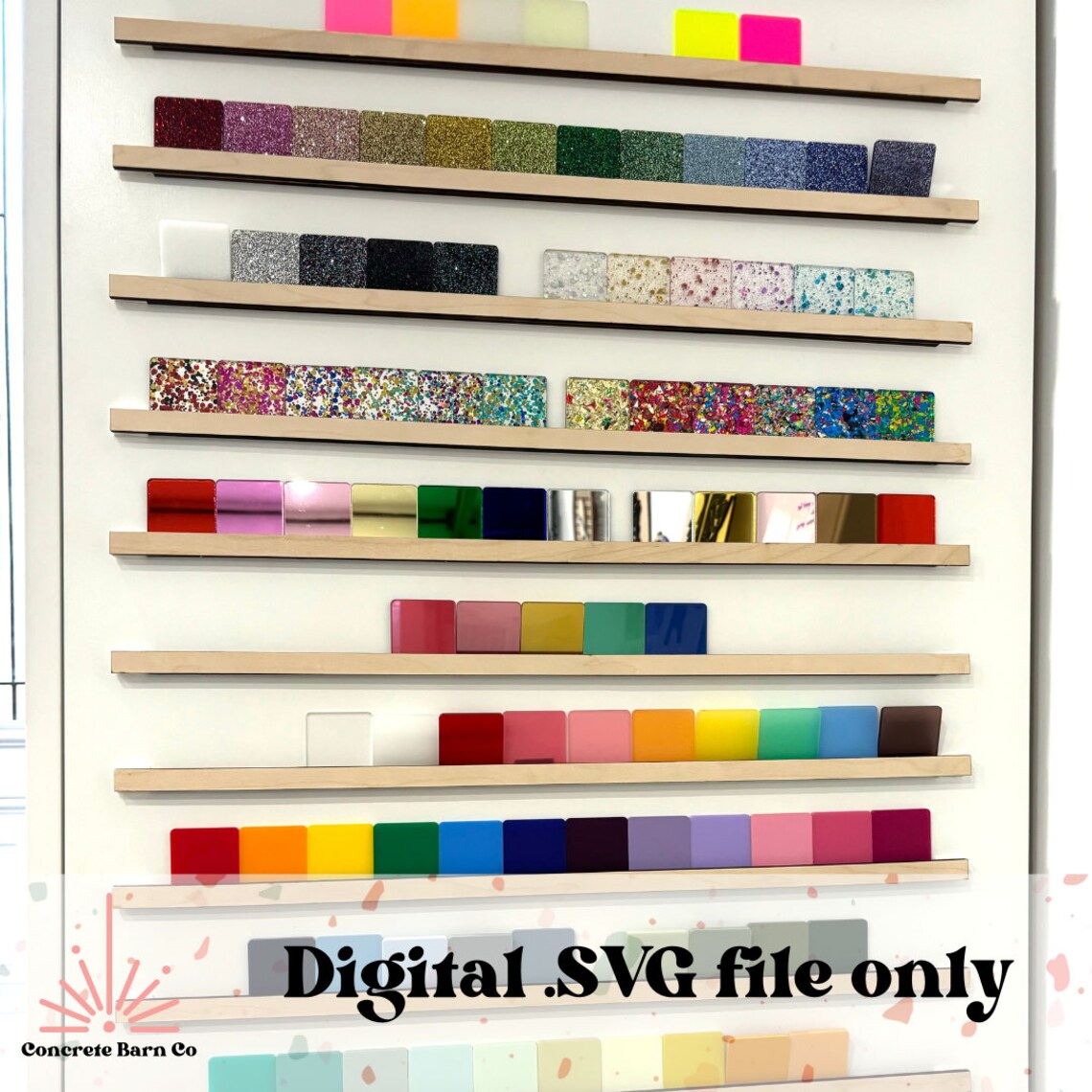 Acrylic Swatch Display Shelf - SVG Digital File - for 1/8" 3mm Acrylic ...