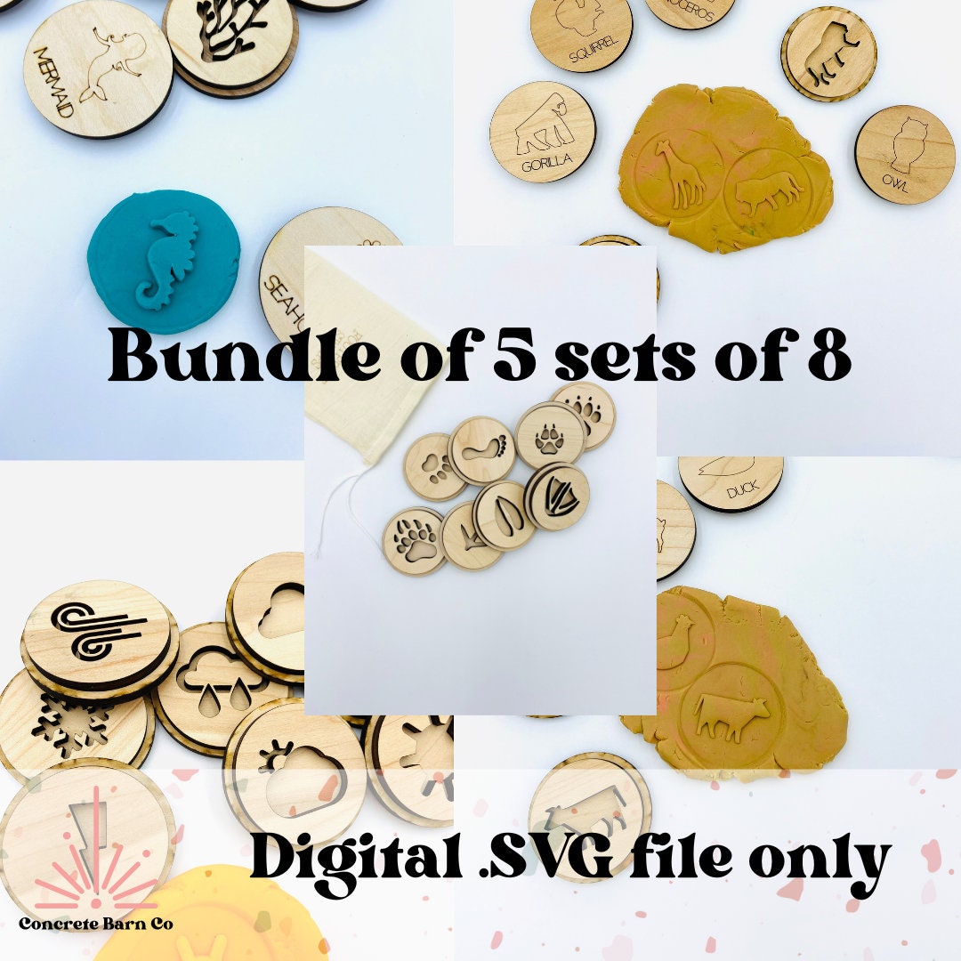 Play Dough Stamp BUNDLE - SVG Digital File - 5 Themes - Etsy