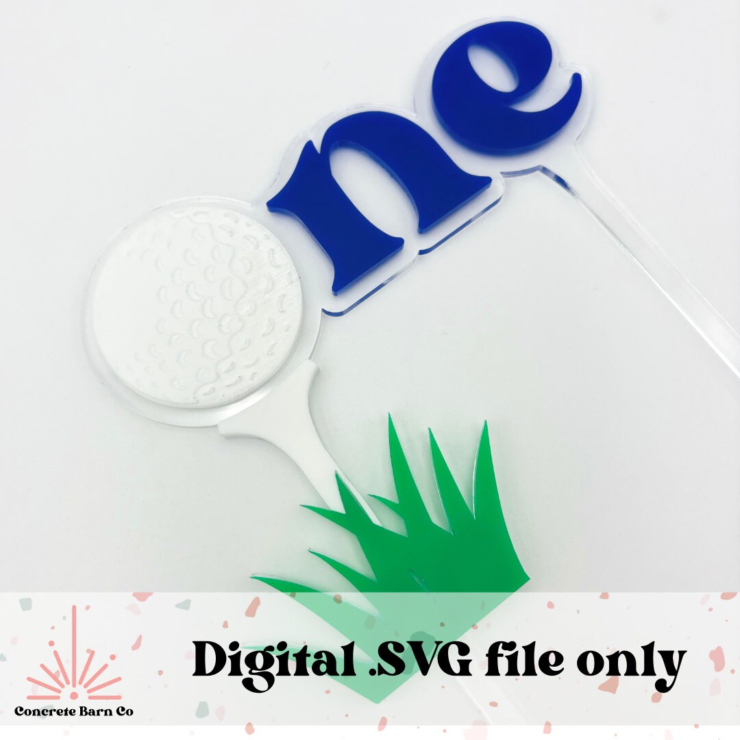 Cake Topper - SVG Digital File - One Golf Theme - Etsy