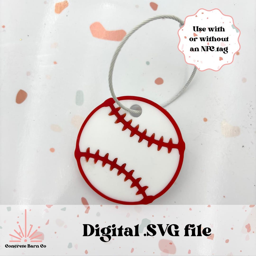 Baseball Bag Tag - SVG Digital File - Custom Baseball Bag Tag ...
