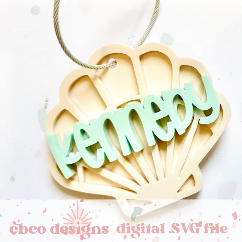 Seashell Bag Tag - SVG Digital File - Back to School - Mermaid - Etsy