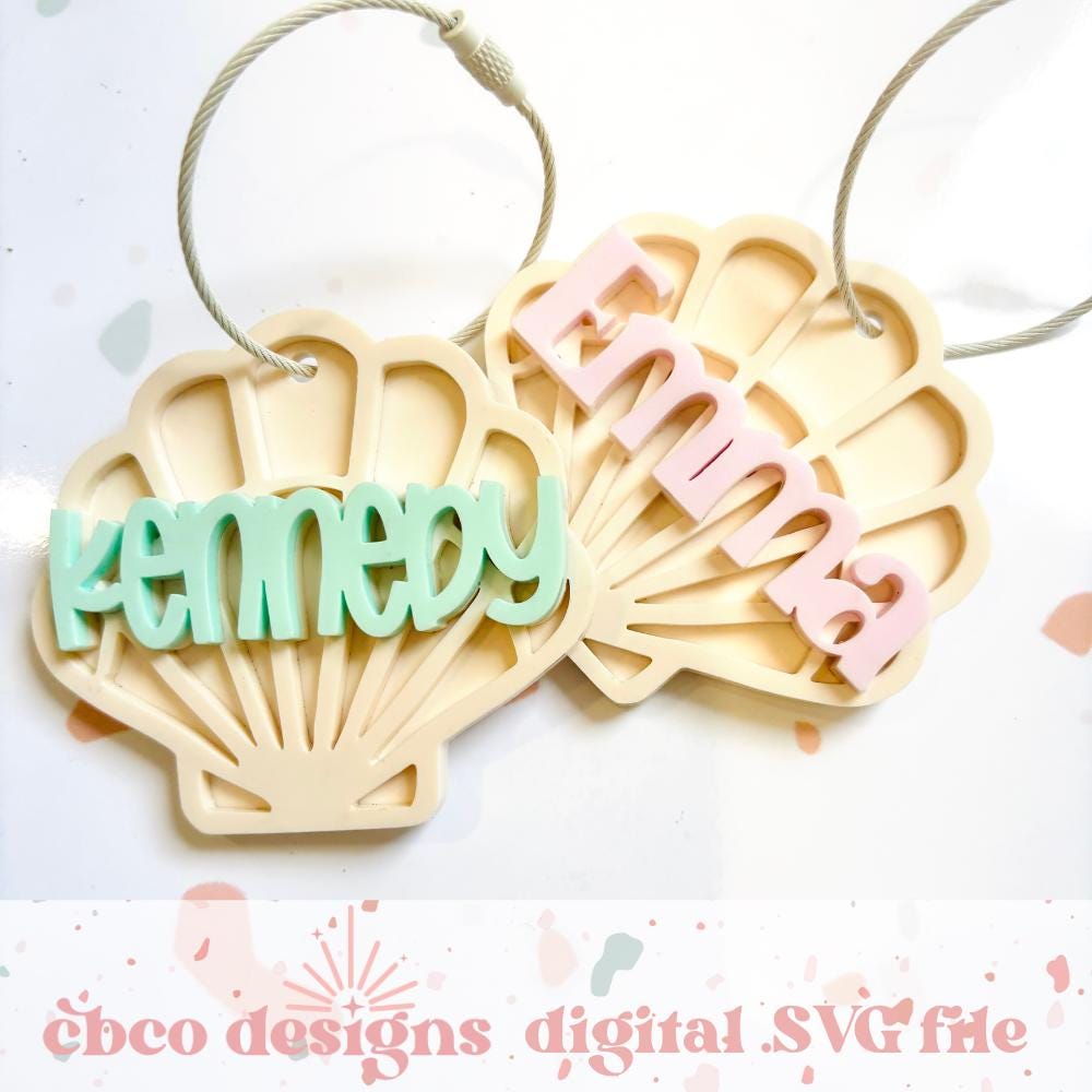 Seashell Bag Tag - SVG Digital File - Back to School - Mermaid - Etsy