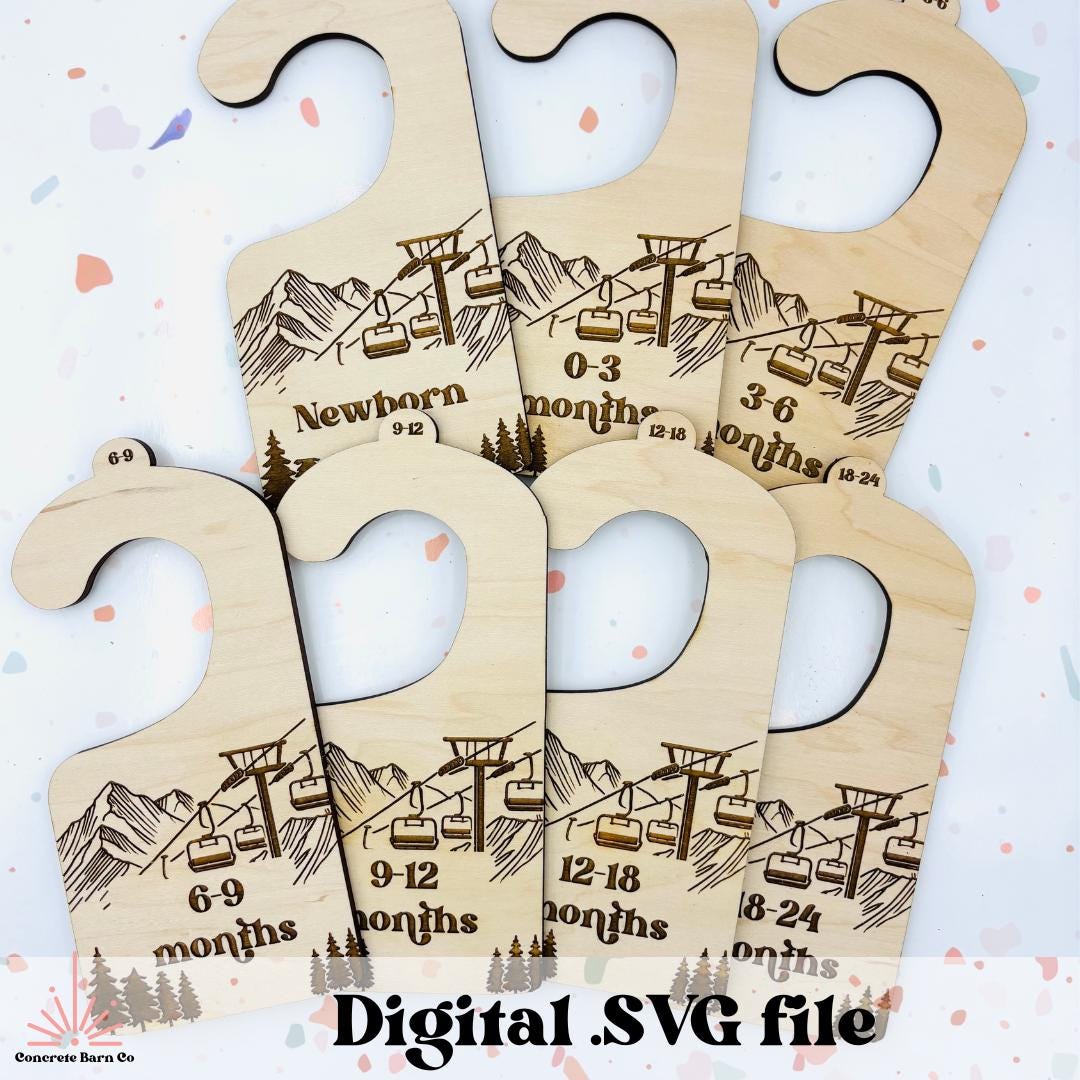 Ski, Snowboard Baby Closet Dividers - SVG Digital File - Nursery Decor ...