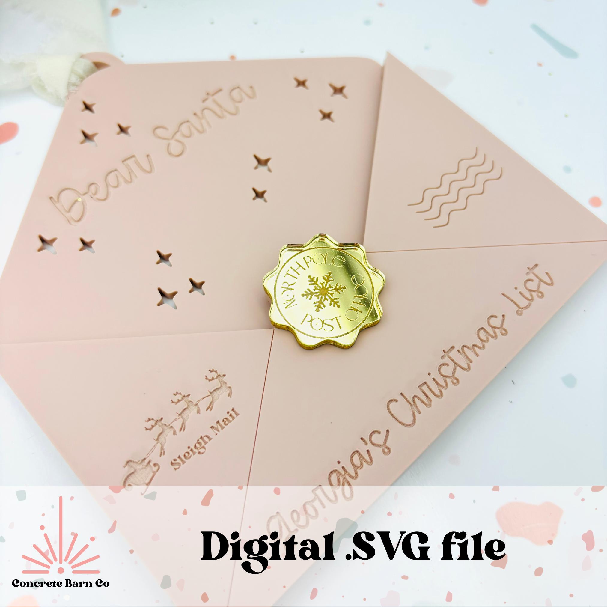 Christmas Tree Ornament - Letter to Santa Envelope - SVG Digital Cut ...
