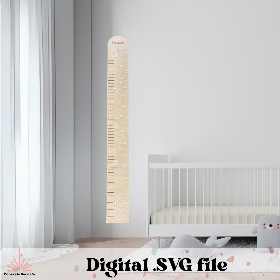 Seashell Under the Sea Growth Chart Ruler - SVG Digital File - Mermaid ...