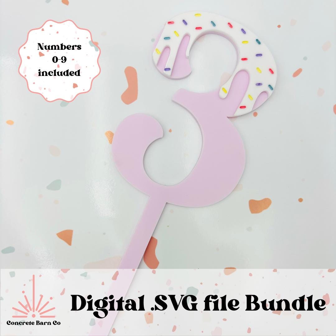 Cake Topper Bundle - SVG Digital File - Numbers With Frosting Drip - Etsy