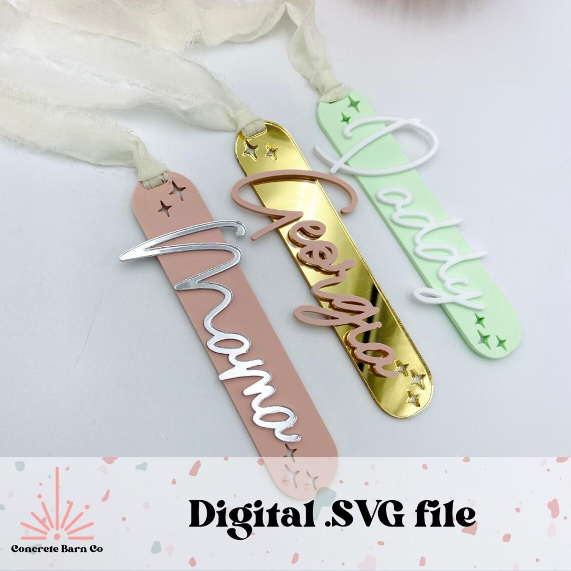 Retro Vintage Stocking Tag SVG Digital Cut File Acrylic - Etsy