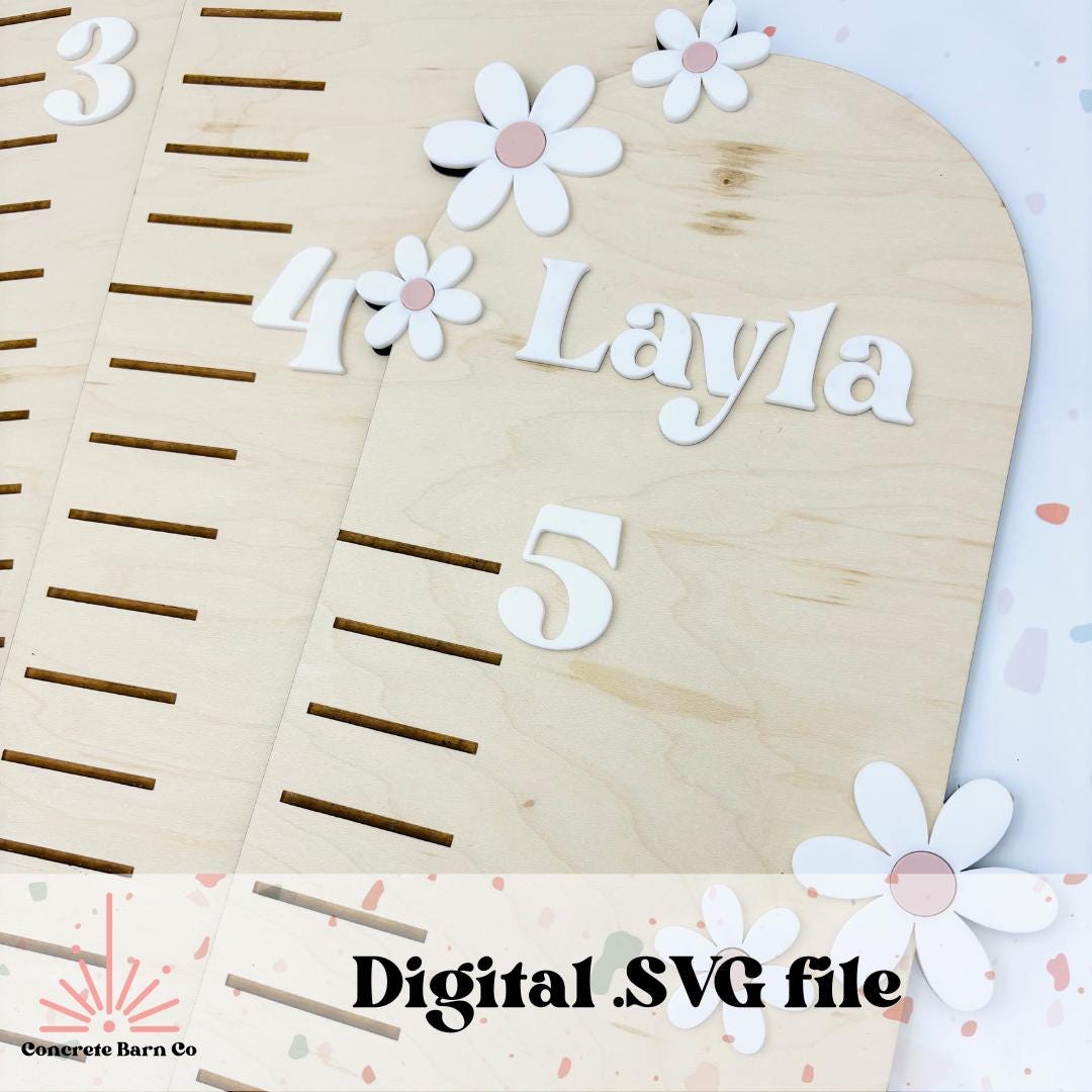 Daisy Growth Chart Ruler SVG Digital File Nursery Decor - Etsy Australia