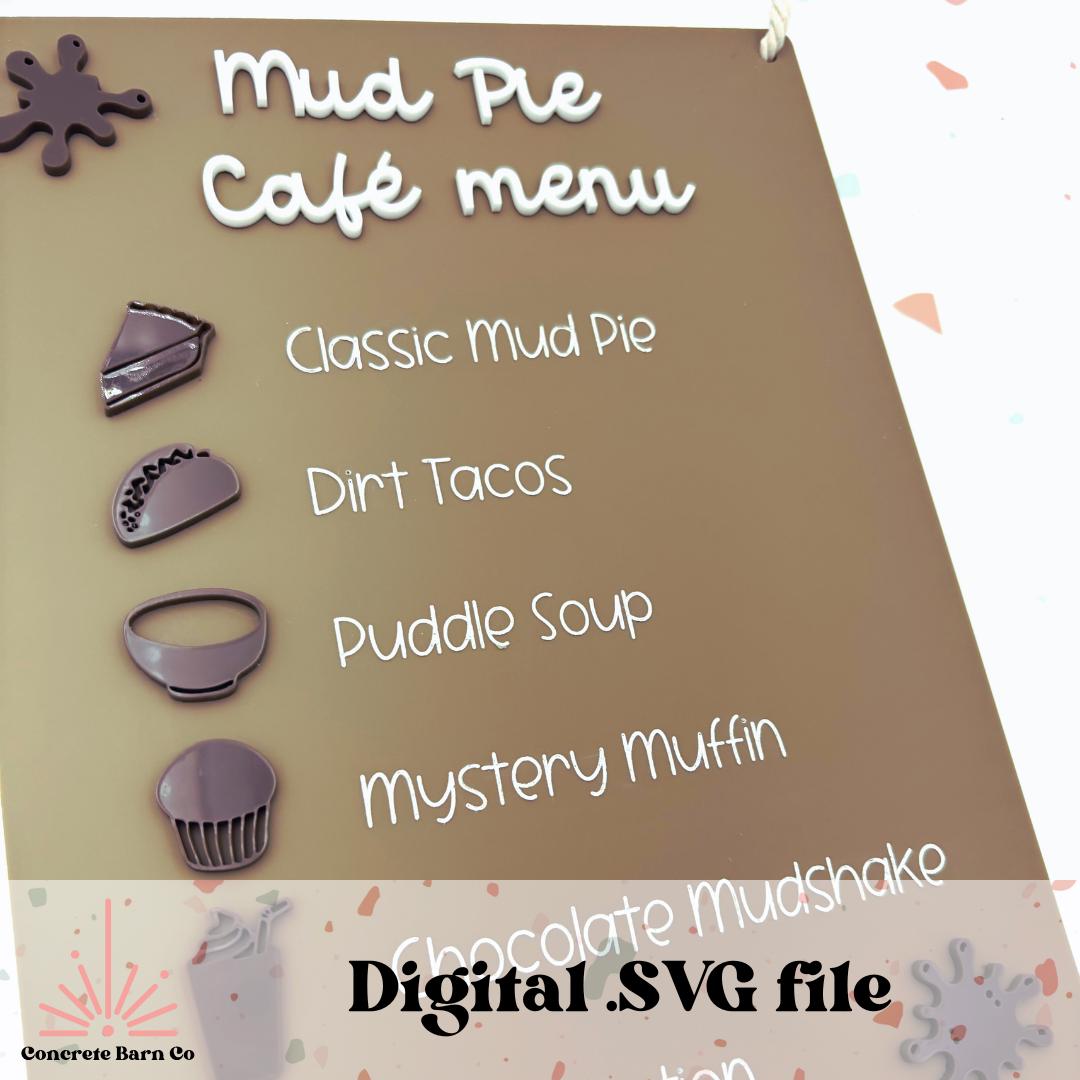 Mud Kitchen Menu - Cafe Sign - SVG Digital Cutting File - Kid's Outdoor Kitc - Etsy