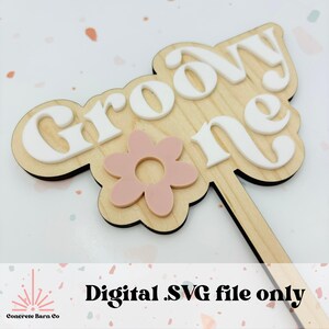 Groovy One Cake Topper - SVG Digital File - Retro One With Daisy - Etsy