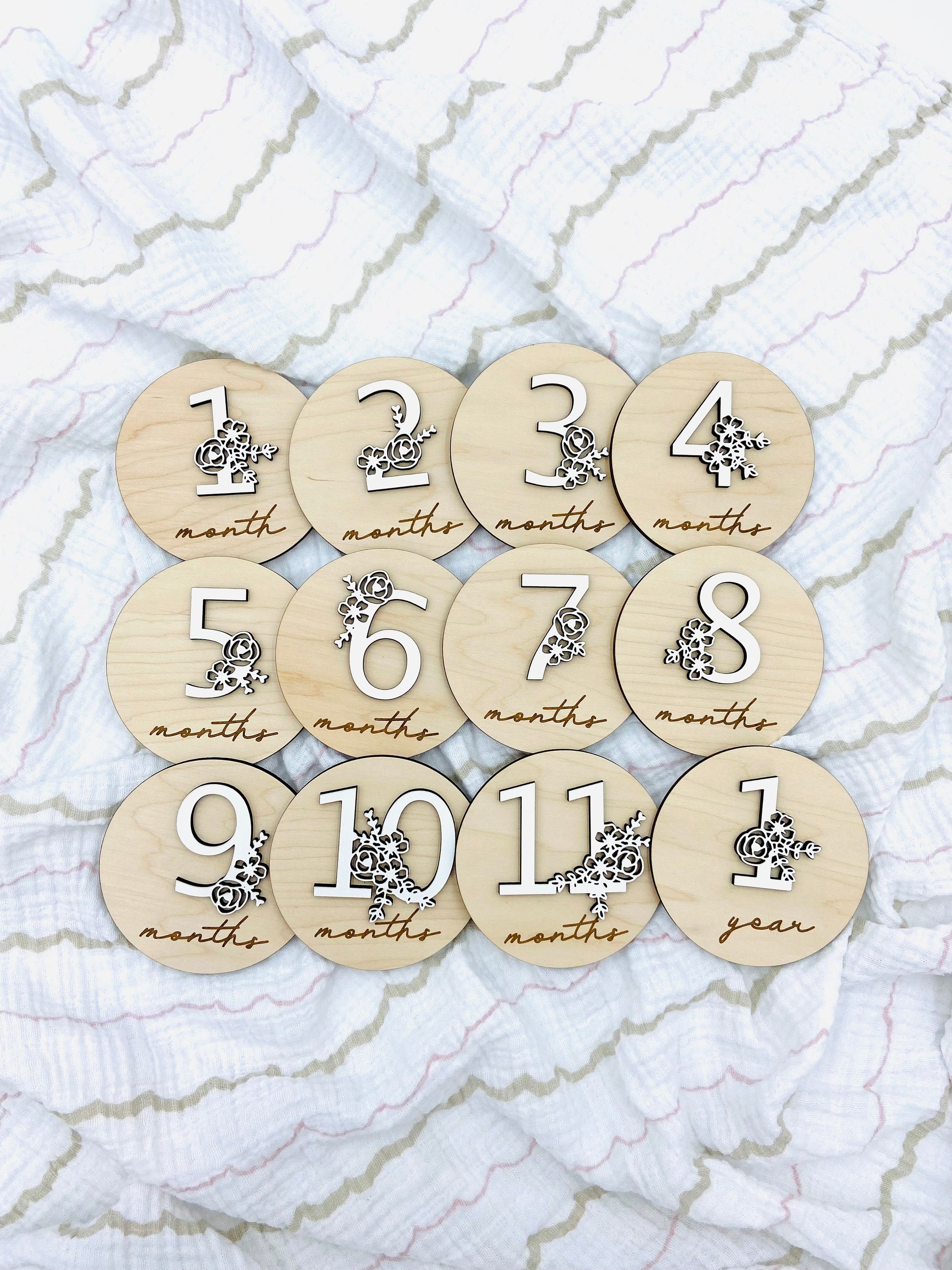 Milestones SVG Digital File 3d Floral Style for Laser Cutters - Etsy