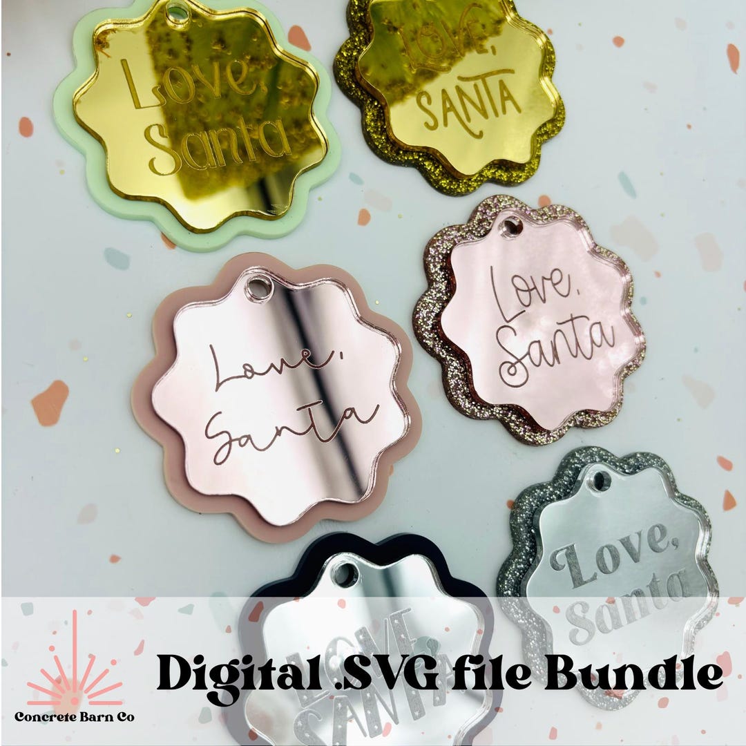 Santa Gift Tags - SVG Digital Cut File Bundle - Acrylic - Etsy