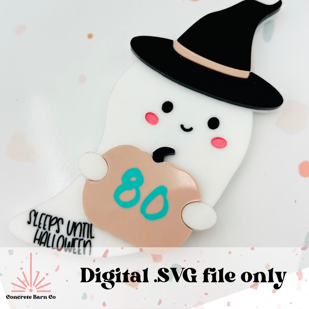 Halloween Countdown Magnet - Ghost With Pumpkin - SVG Digital File - Etsy
