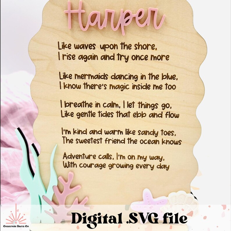 Mermaid Affirmation Sign - SVG Digital File - Under the Sea Nursery ...
