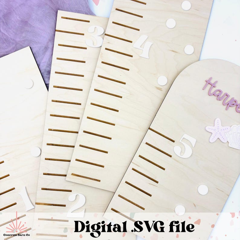 Seashell Under the Sea Growth Chart Ruler - SVG Digital File - Mermaid ...