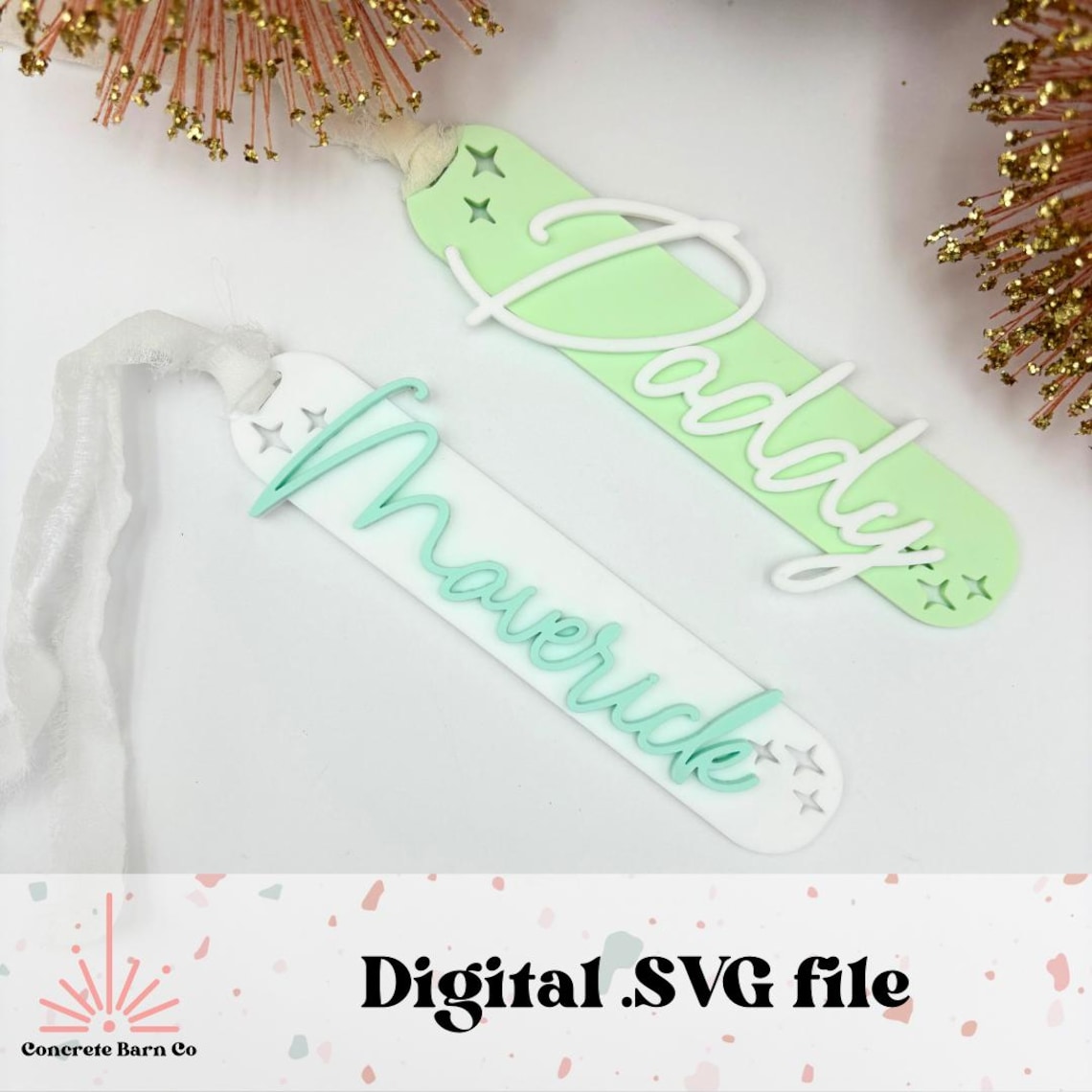 Retro Vintage Stocking Tag SVG Digital Cut File Acrylic - Etsy