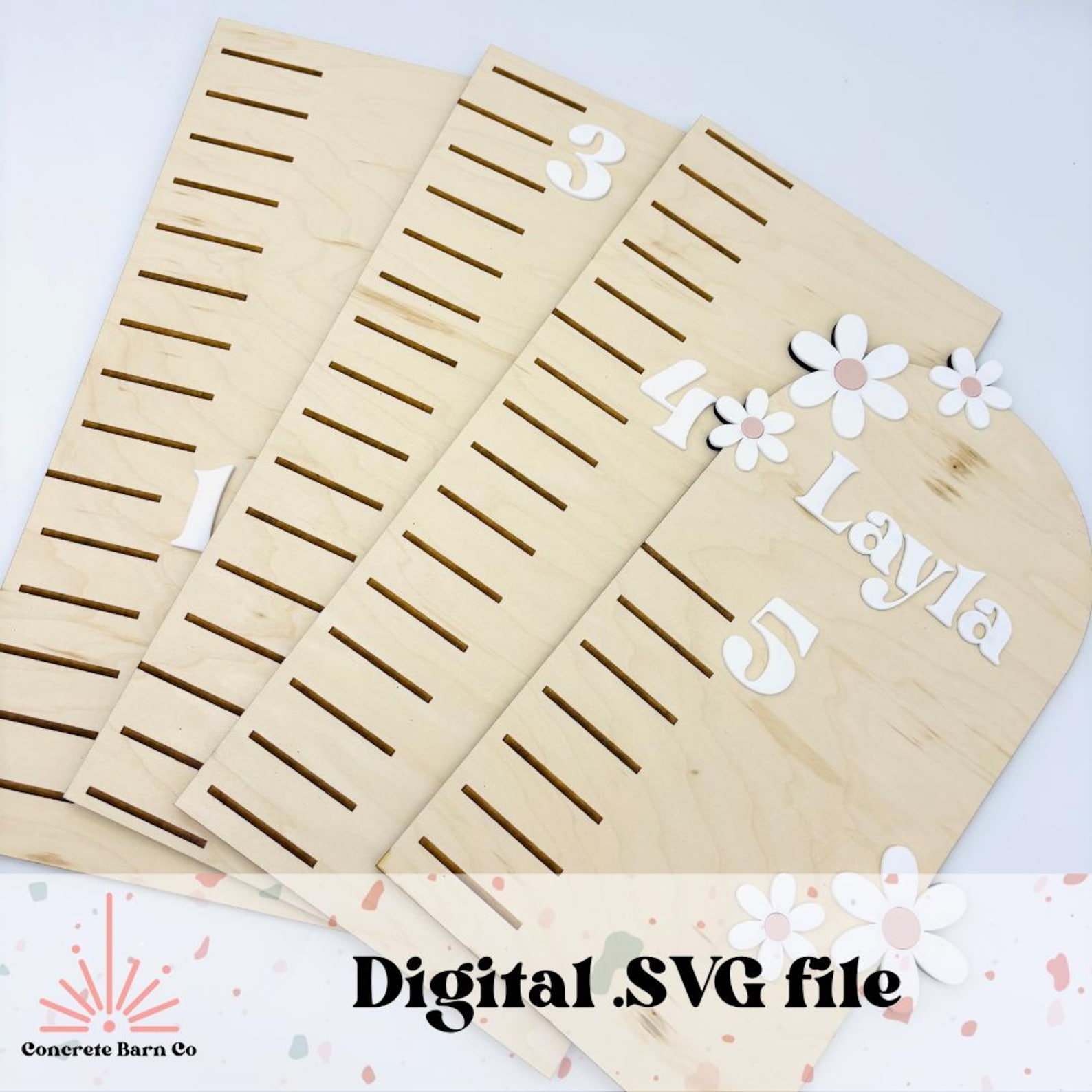 Daisy Growth Chart Ruler - SVG Digital File - Nursery Decor - Etsy