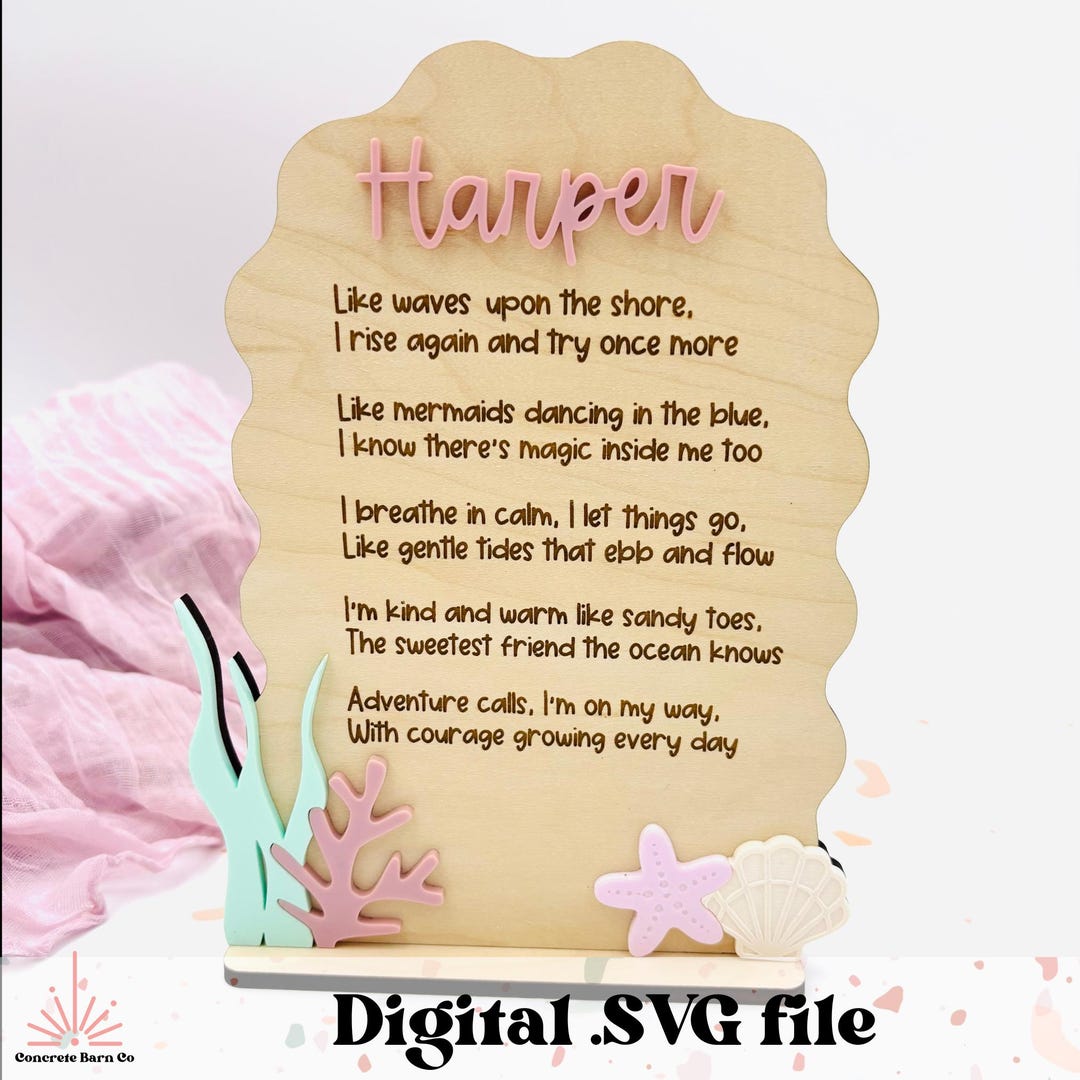 Mermaid Affirmation Sign - SVG Digital File - Under the Sea Nursery ...