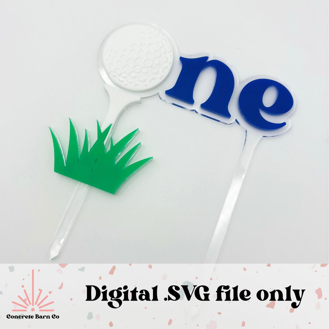 Cake Topper - SVG Digital File - One Golf Theme - Etsy