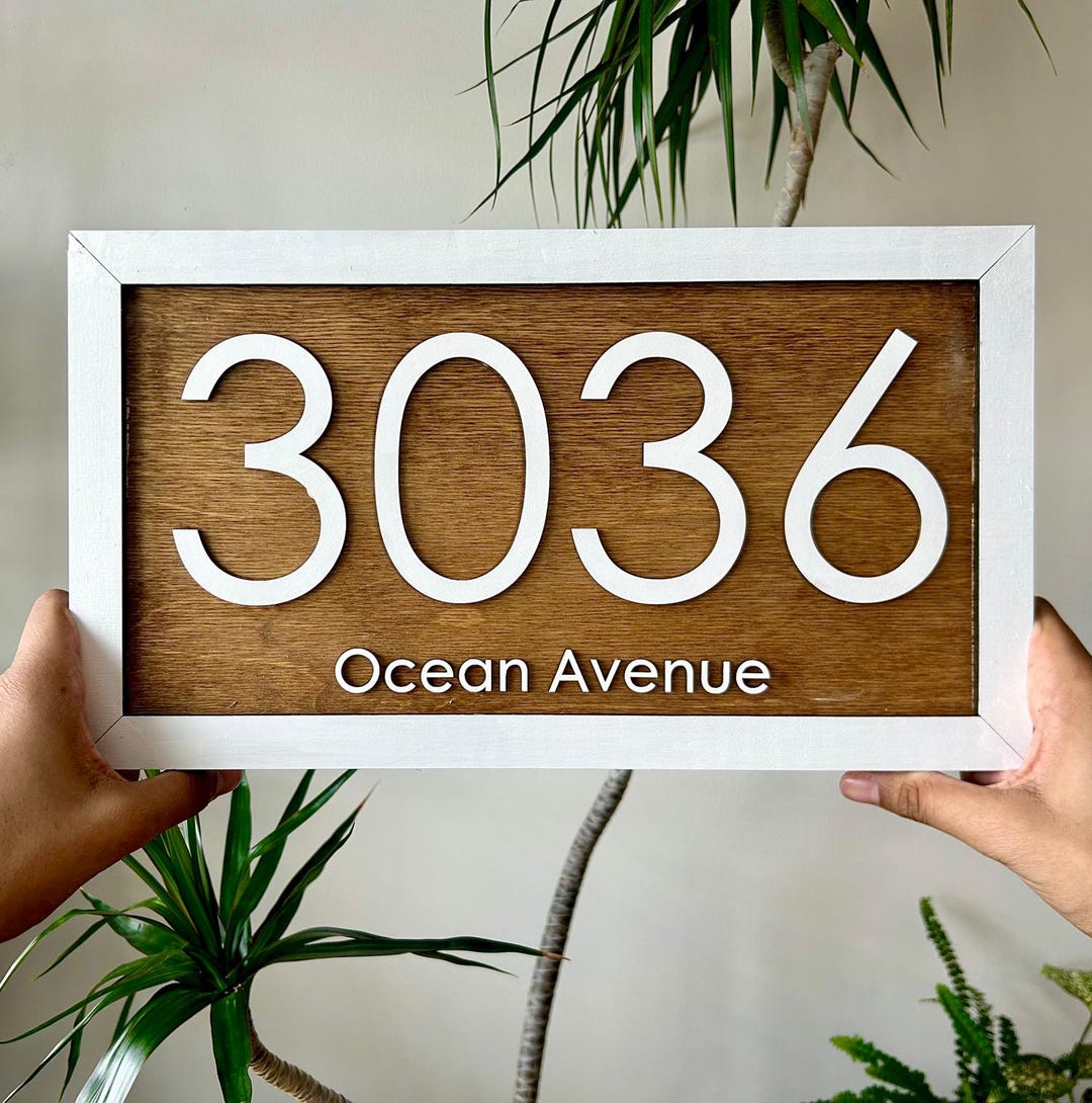 MODERN HOUSE ADDRESS Sign, House Numbers, Mid Century Modern House Sign ...