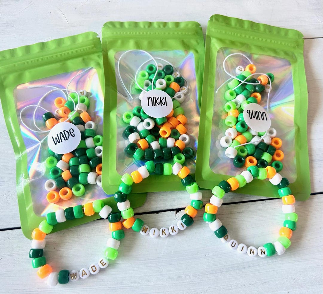 St Patrick's Day Bracelet Kit, St Patricks Party Favors, Kids Name ...