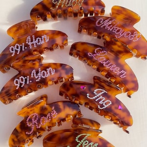 Pink Custom Rhinestone Name Hair Claw Clips,bling Hair Accessories,hair ...