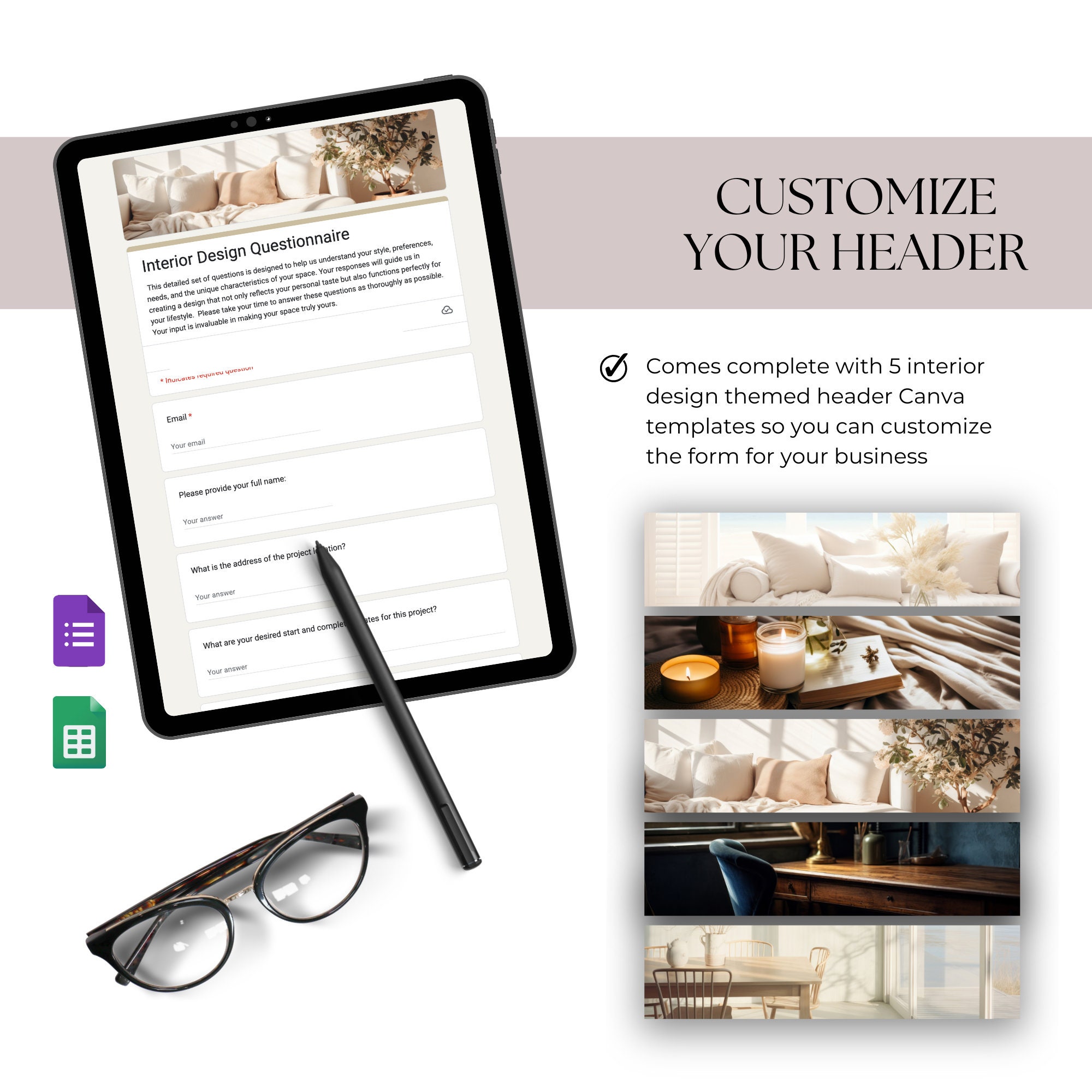 Interior Design Client Form Google Intake for Designer Onboarding for ...
