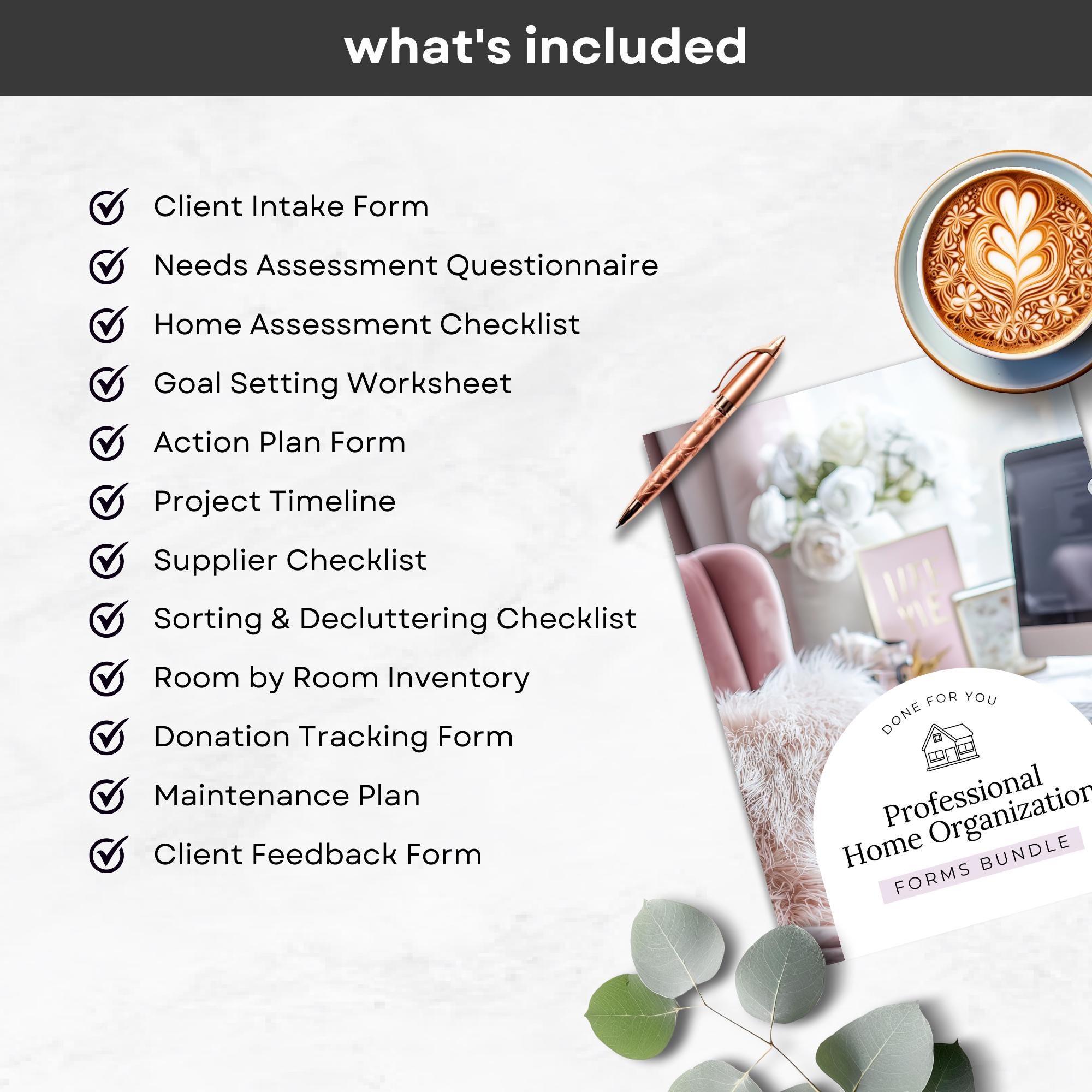 Clutter Management Form Bundle Canva Template Professional Home ...