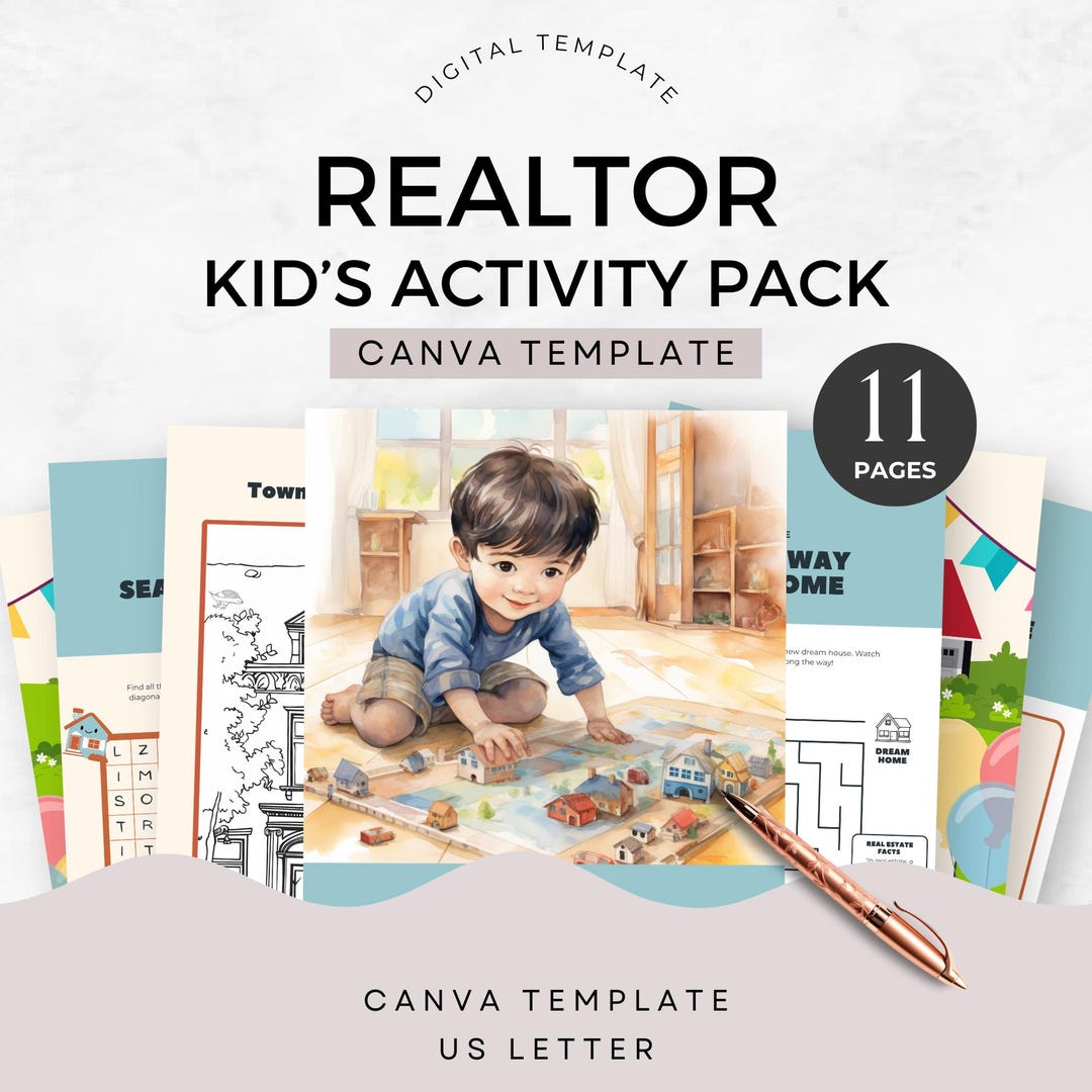 Realtor Open House Kids Activity Pack Real Estate Coloring Sheets ...