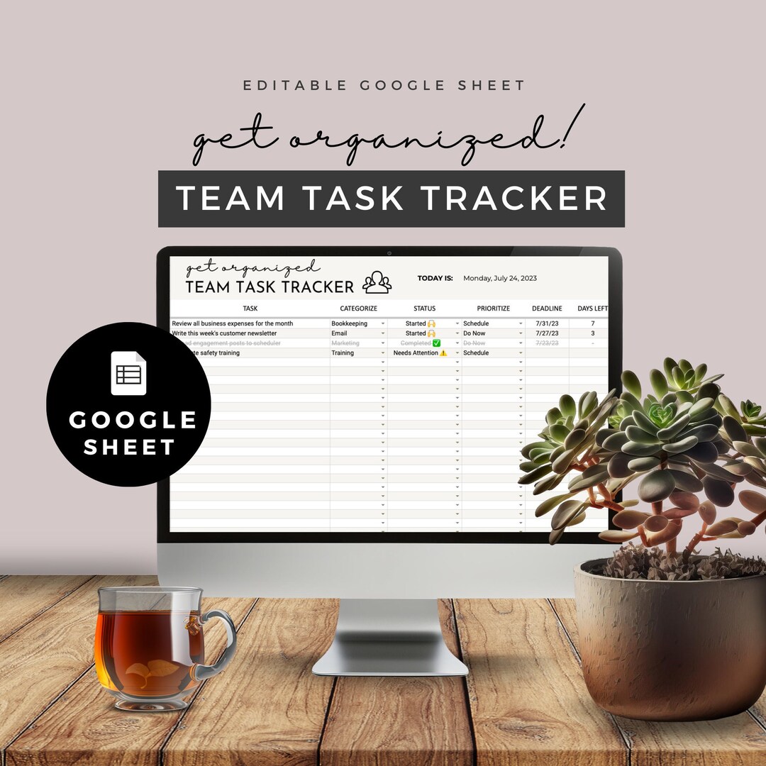 Google Sheets Team Work Tracker, Task Manager to Get Organized ...