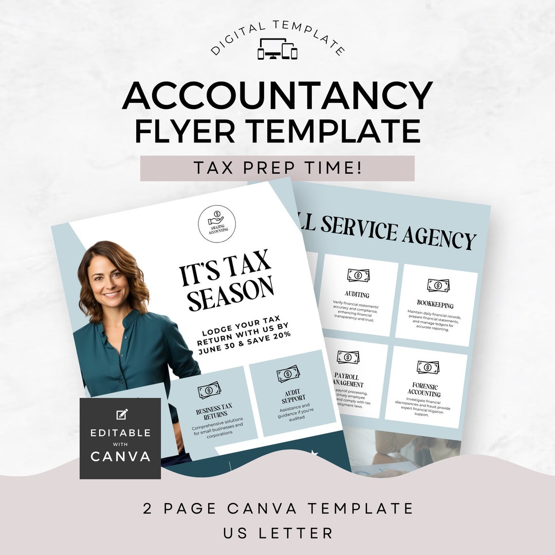 Editable Accountancy Flyer Template for Tax Season Business Flyer US ...