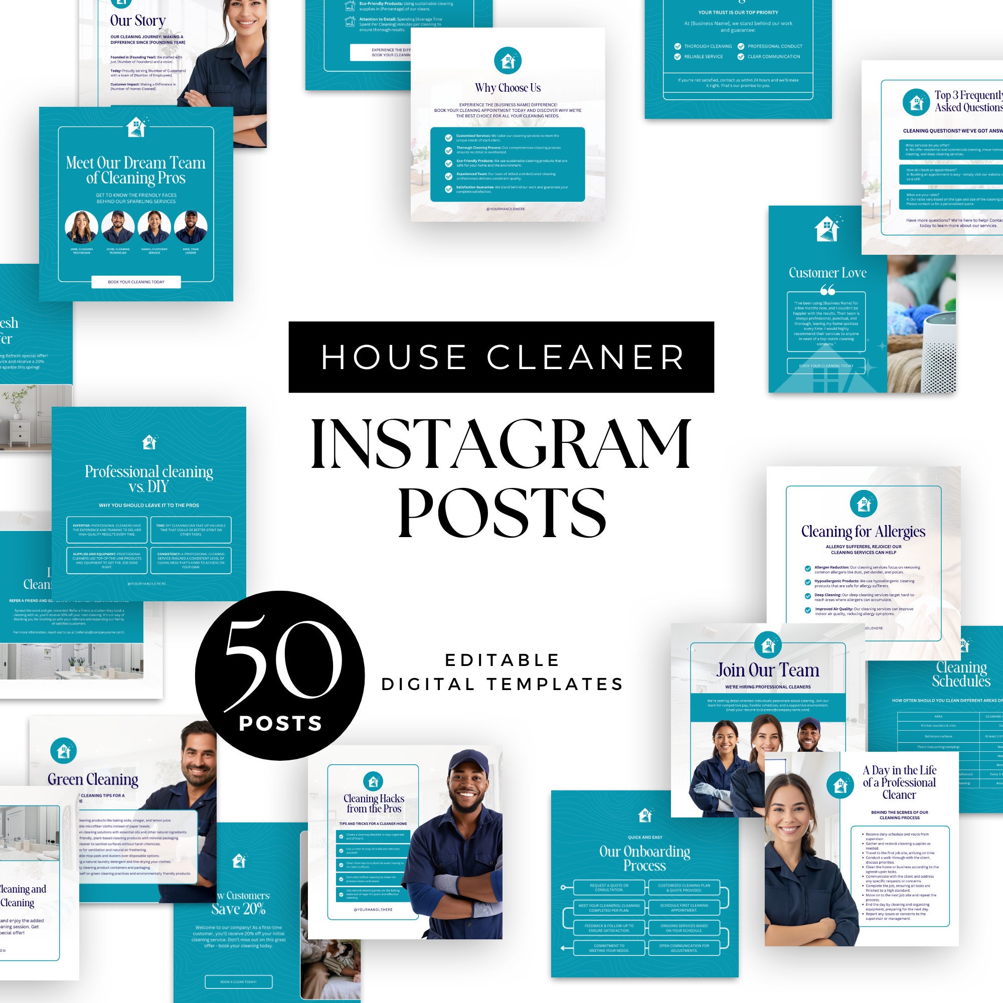 House Cleaning Social Posts Instagram Feed Small Business Promo ...