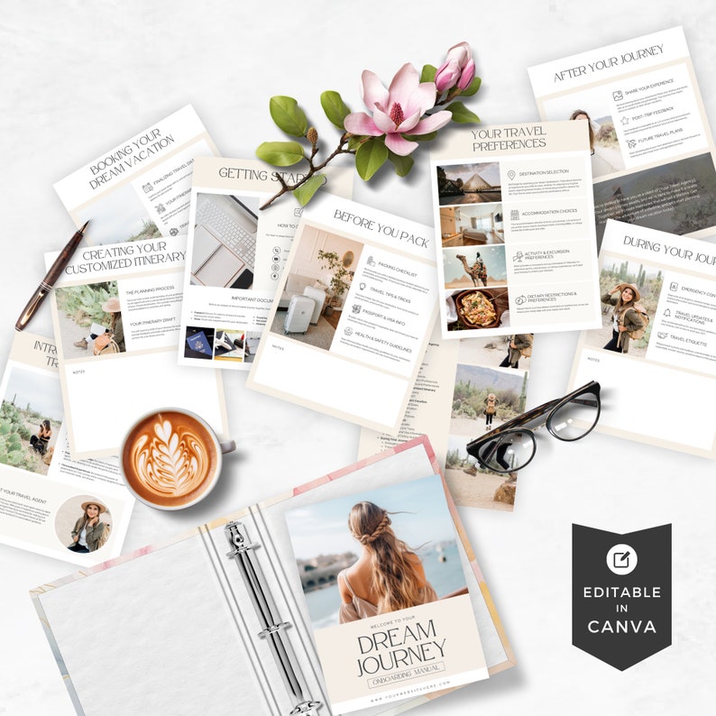 Travel Consultant Client Onboarding Brochure Canva Template New ...