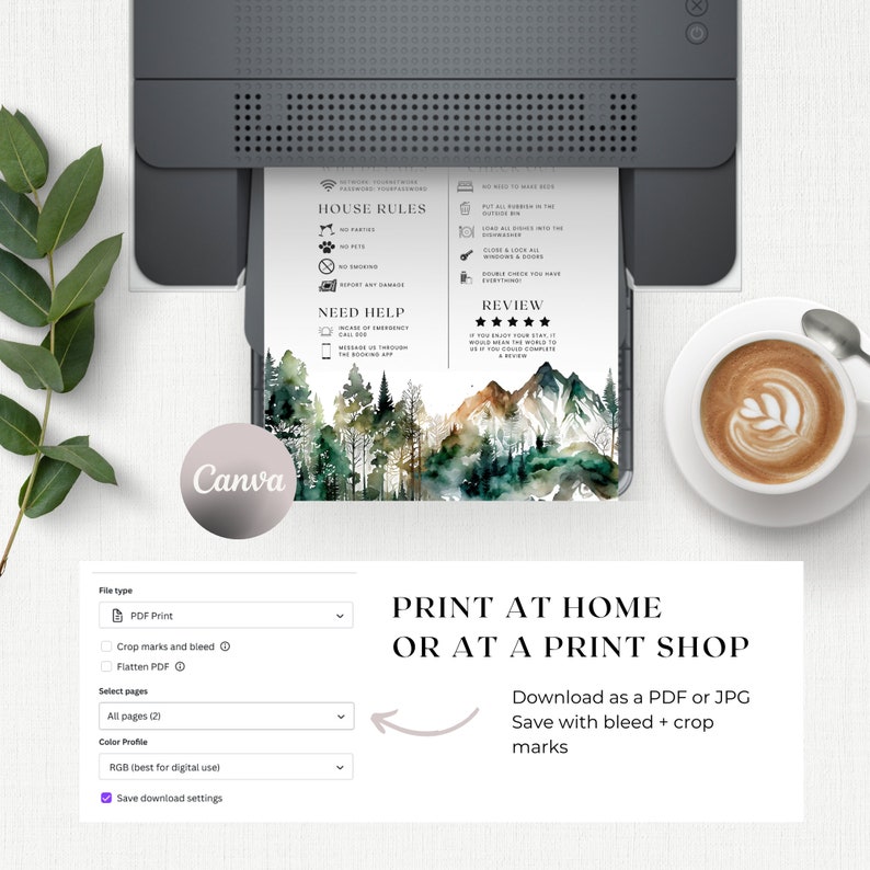 Airbnb Cabin Welcome Sign Canva Template, Short Term Rental Signage ...