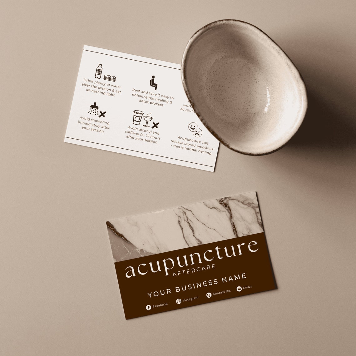 Acupuncture Aftercare Card Canva Template Chinese Medicine Care Card ...