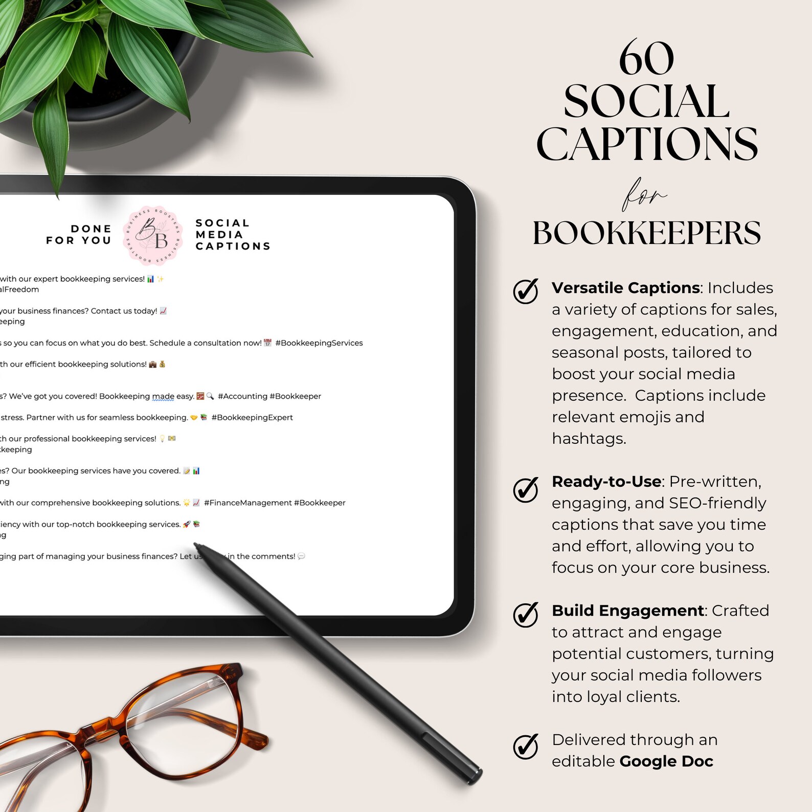 Bookkeeper Insta Captions Social Media Copy Promo Content for Instagram ...