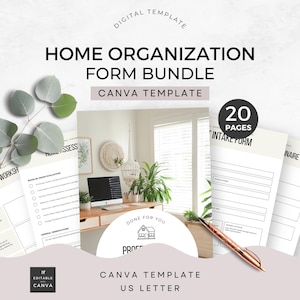 Professional Organizer Form Bundle Canva Template Home Clutter ...